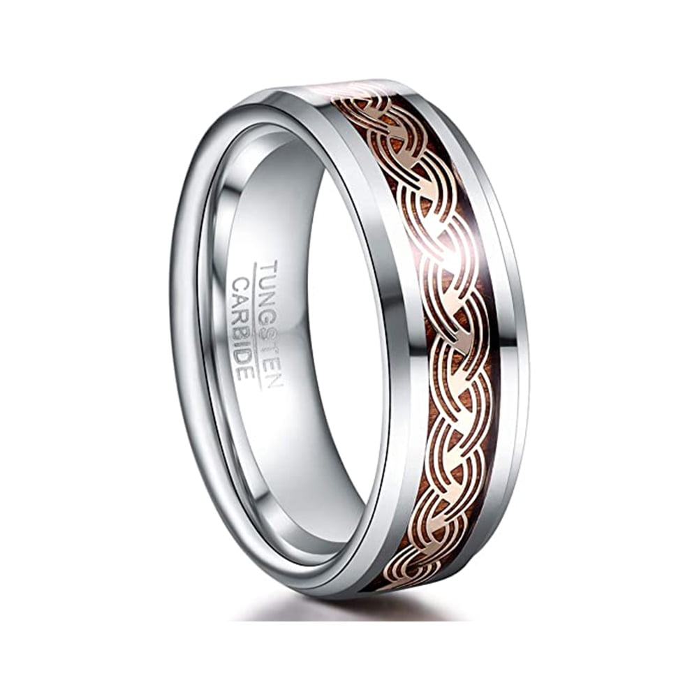 NUNCAD 8mm Tungsten Celtic Knot Rings for Men Women Eternity Wedding ...