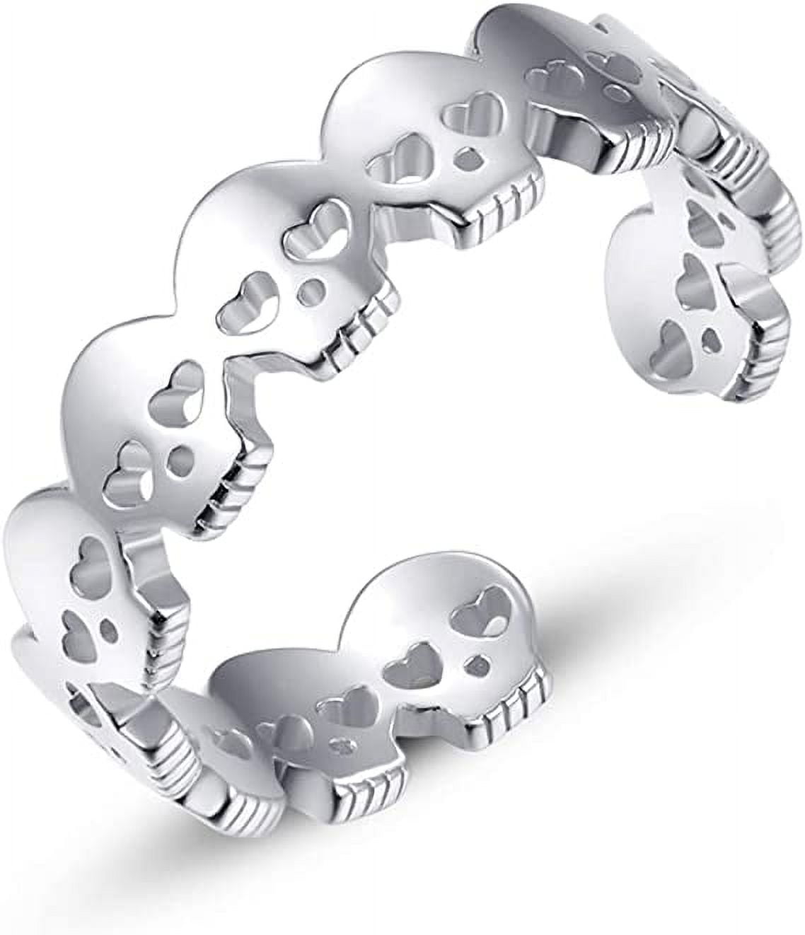 NUNCAD Skull Skeleton Ring Gothic Open Skull Band Hollow Adjustable ...