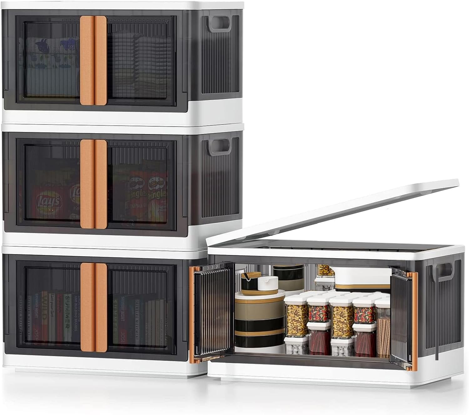 NUNET 76QT Extra Large Stackable Closet Organizer Foldable Storage ...