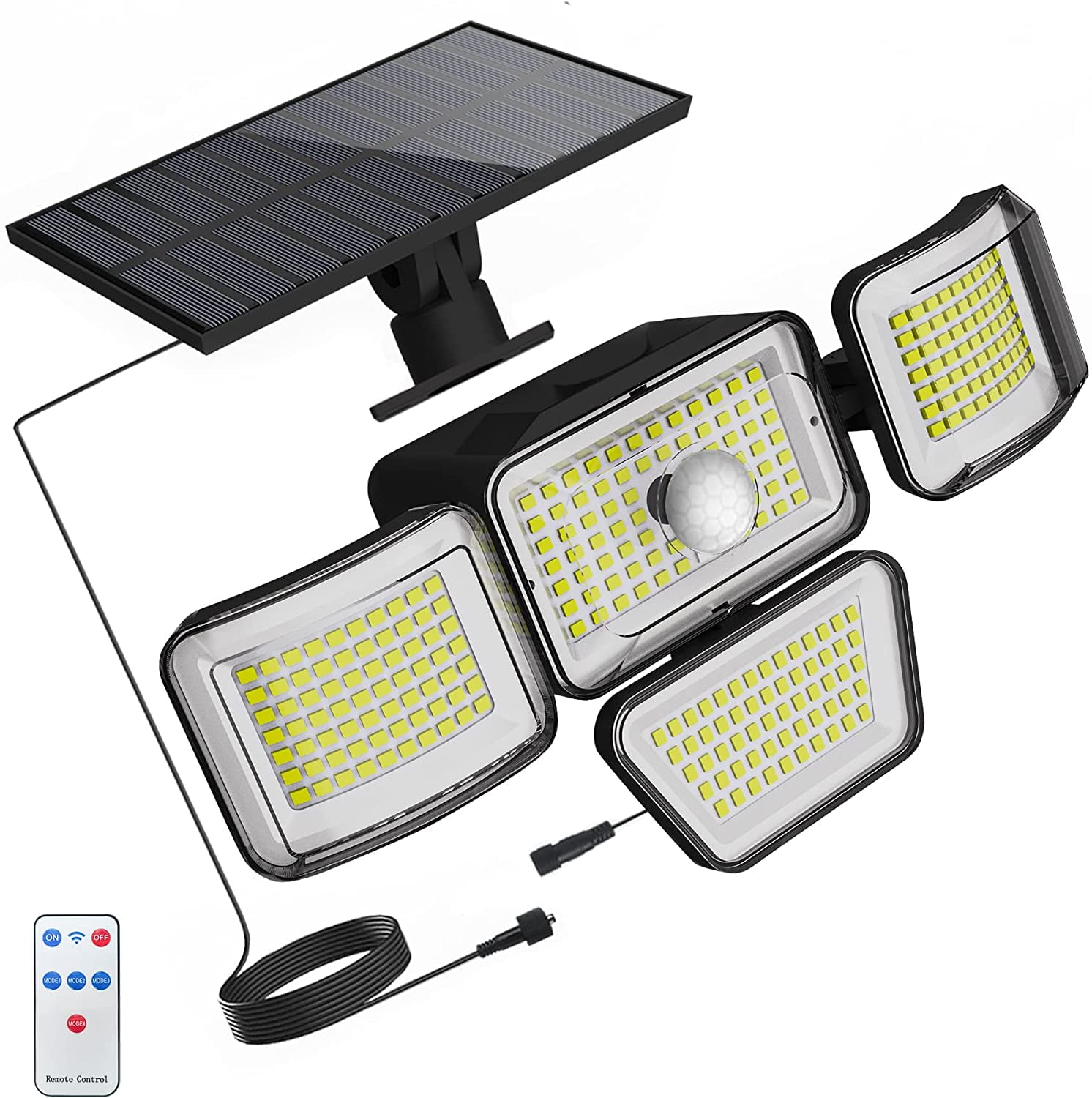 NUNET Outdoor Solar Light - 278 LED, Motion Sensor, Detachable Panel ...