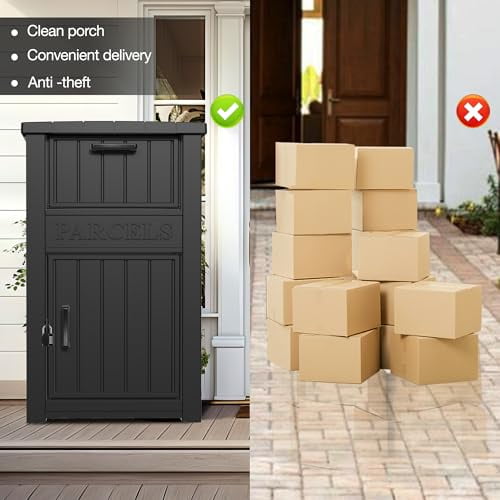 NUNU LAB Package Delivery Boxes for Outside, Outdoor Freestanding Porch ...