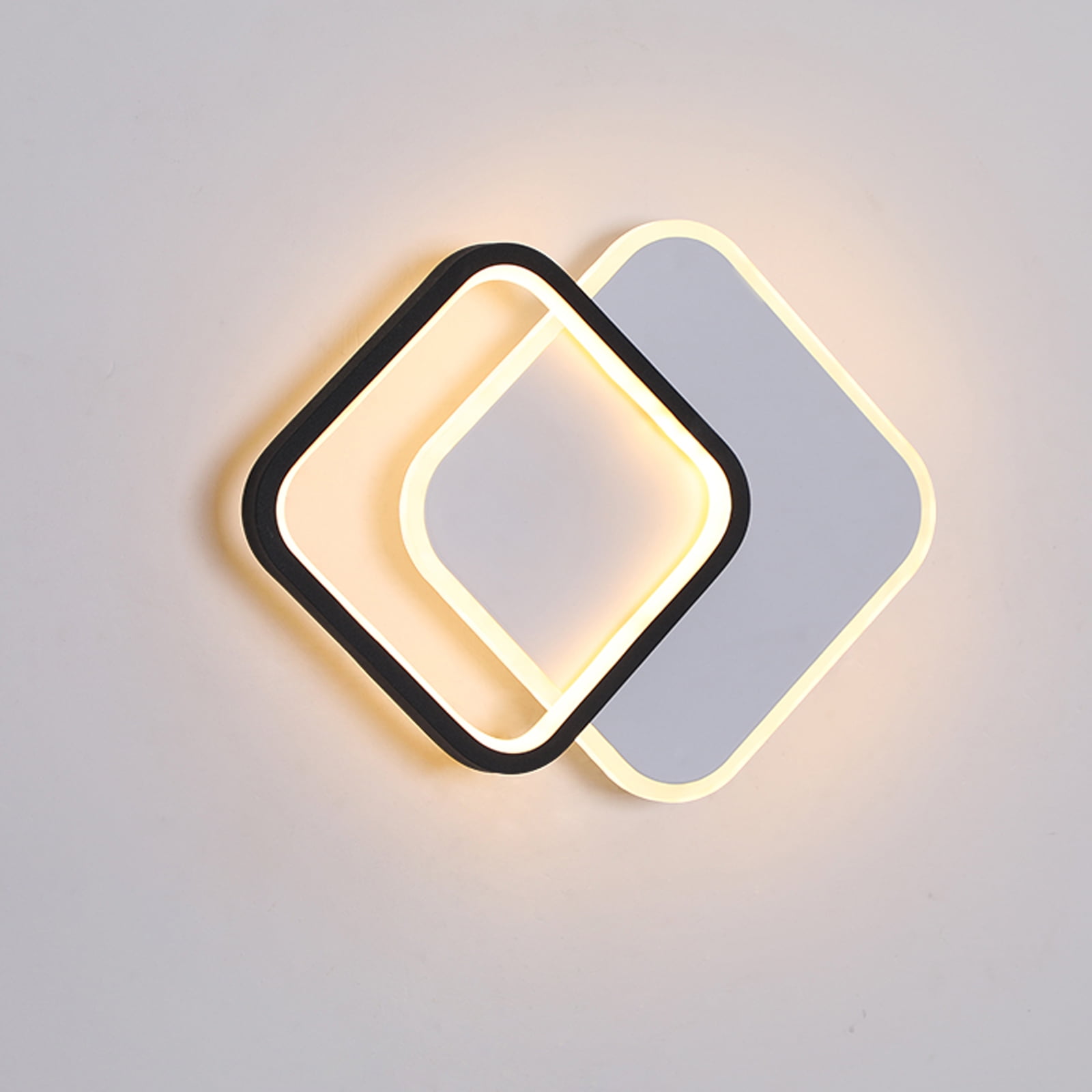 NUODIFAN Modern Led Ceiling Light, 2 Lights (Black) Square Ceiling ...