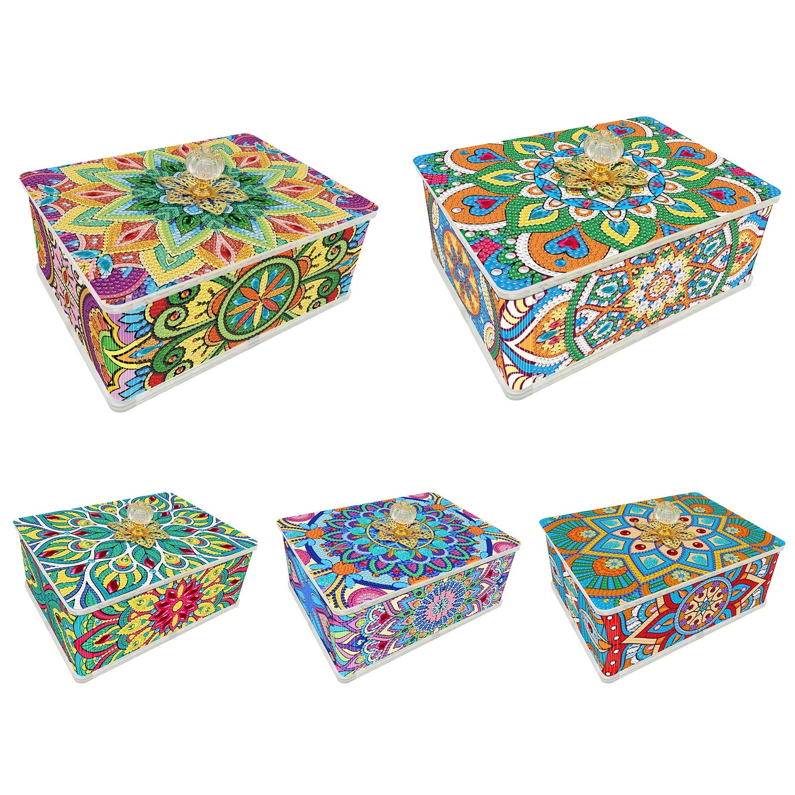 NUOIN TATAY 5PCS DIY Diamond Storage Box Diamond Art Painting Mandala ...