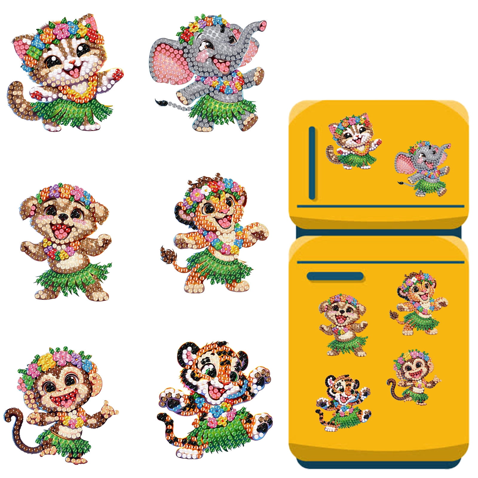 NUOIN TATAY 6PS DIY Diamond Fridge Magnets Animal Creative Design ...