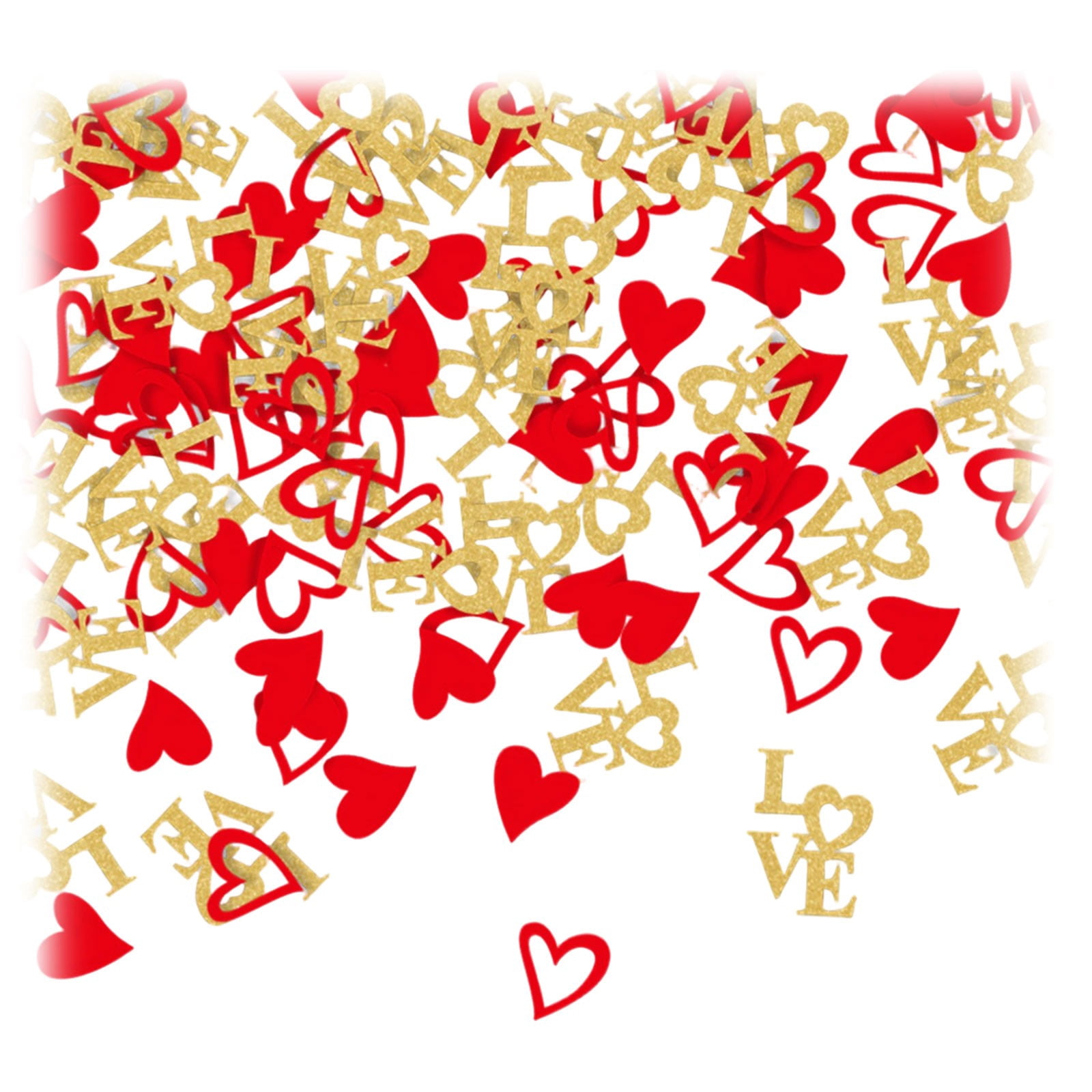 NUOKO 200Pcs Red Heart Paper,Heart and Love Decorations,Red and Gold ...