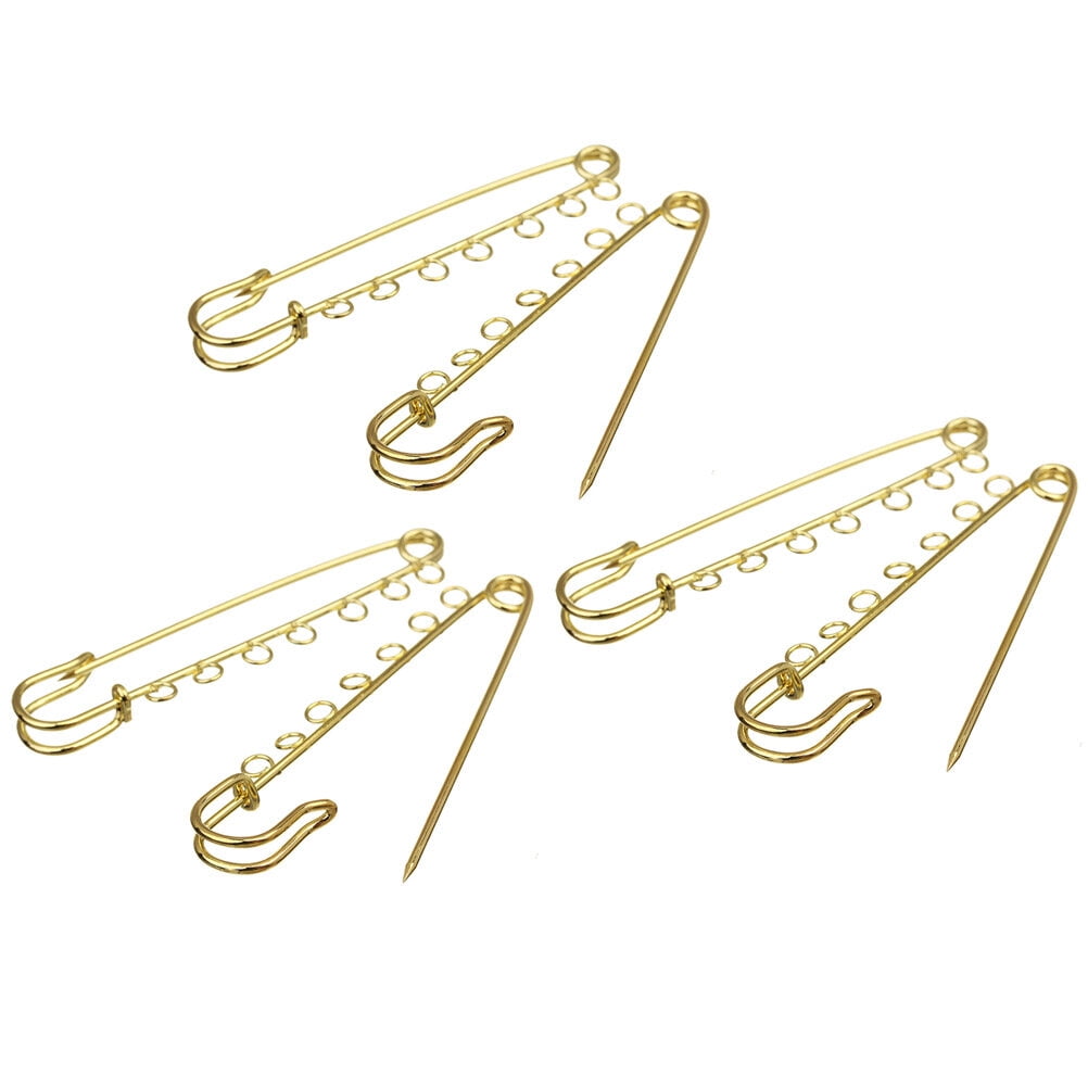 Nuolux 1 Bag 10pcs Metal Safty Big Pin Bag 10pcs Metal Safty Big Pin Spring Pin Brooch With 7