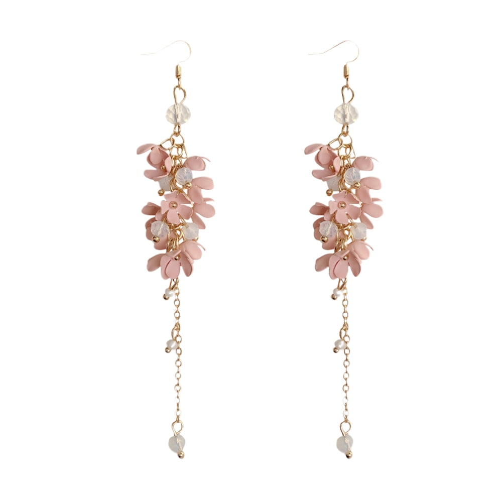 NUOLUX 1 Pair of Flower Shaped Earrings Tassel Ear Drop Fashion Ear ...