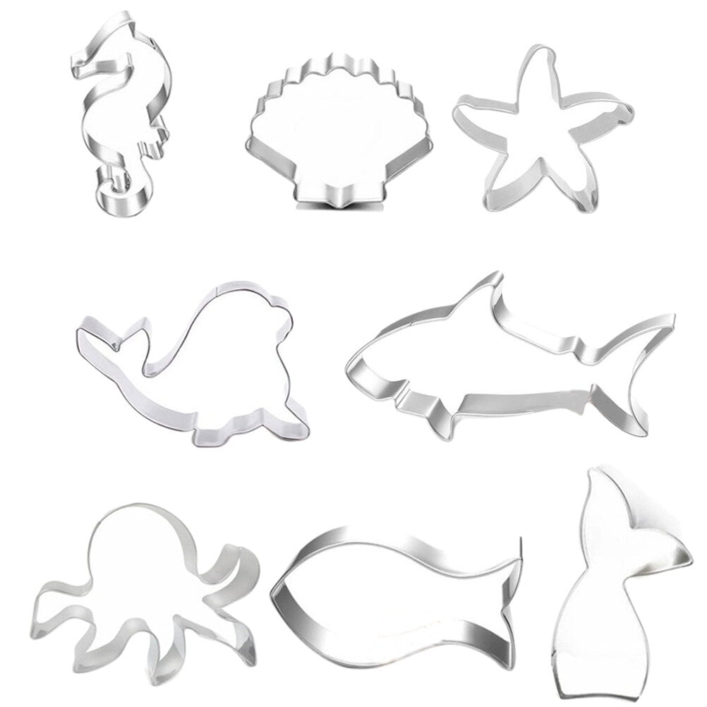 NUOLUX 1 Set 8 Pcs Stainless Steel Cookie Molds Sea Creature Fruit ... NUOLUX 1 Set 8 Pcs Stainless Steel Cookie Molds Sea Creature Fruit ...