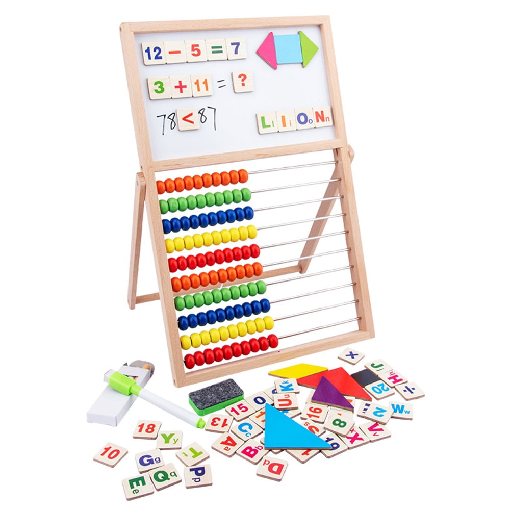 NUOLUX 1 Set Children Wooden Frame Abacus Double-Sided Drawing Board ... NUOLUX 1 Set Children Wooden Frame Abacus Double-Sided Drawing Board ...