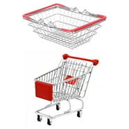 Children's Metal and Plastic Play Shopping Cart- Toddler's Toy Grocery ...
