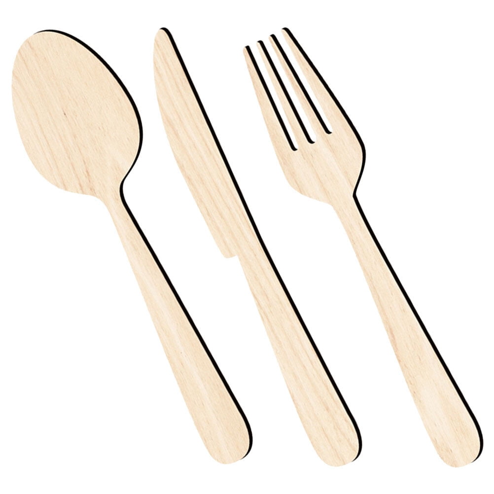 NUOLUX 1 Set Kitchen Decor Wall Wooden Spoon Fork Knife Sign Rustic ...