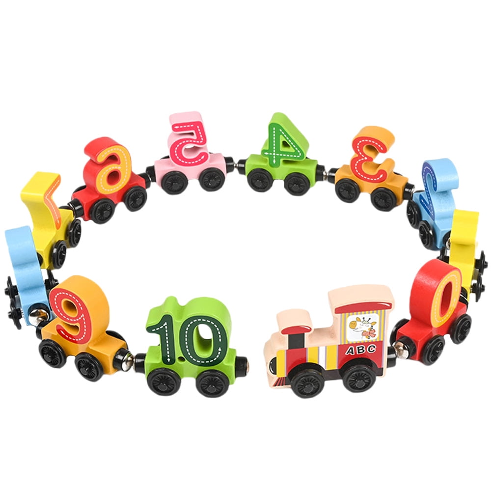 NUOLUX 1 Set Number Train Toy Wooden Magnetic Numbers Train Toys Wooden ...