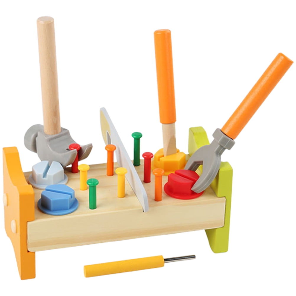 NUOLUX 1 Set Pounding Peg Workbench Wooden Toy Educational Baby ...