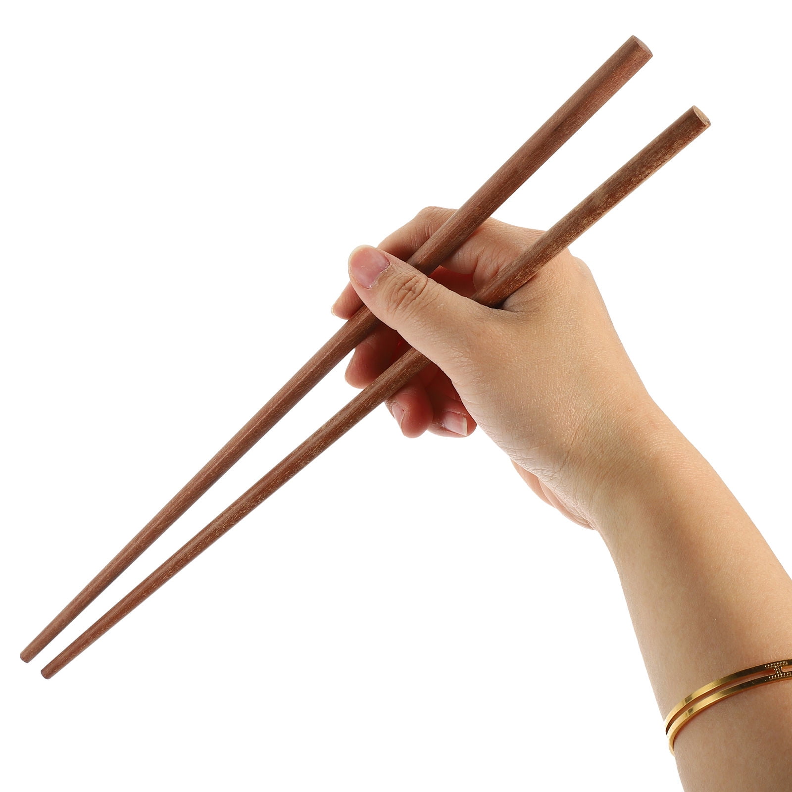 NUOLUX 10 Pairs Long Wood Chopsticks Red Sandalwood for Chinese Cooking ...