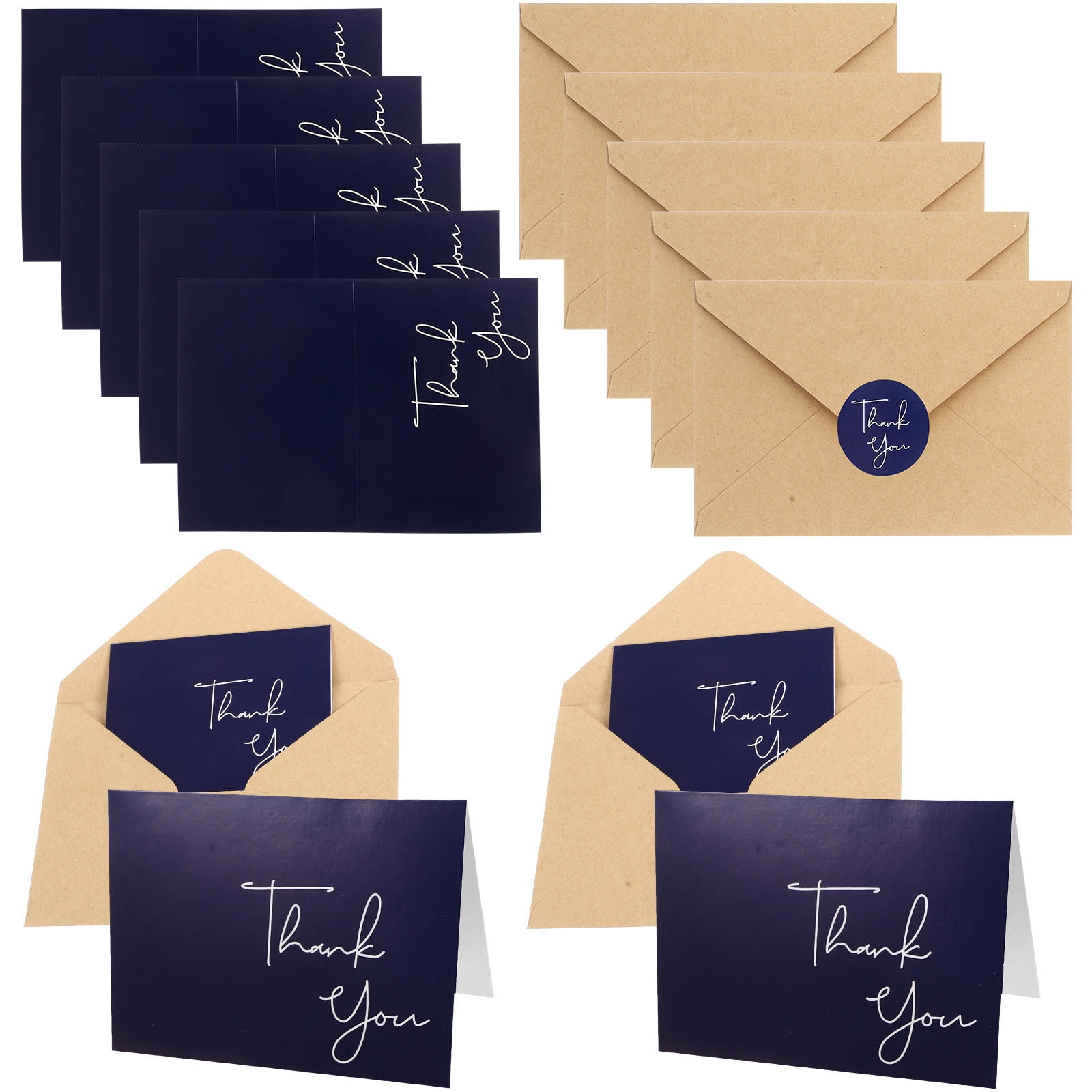 NUOLUX 10 Sets Card for Teacher Assorted Color Rectangular Simple Style Thank You Cards ...