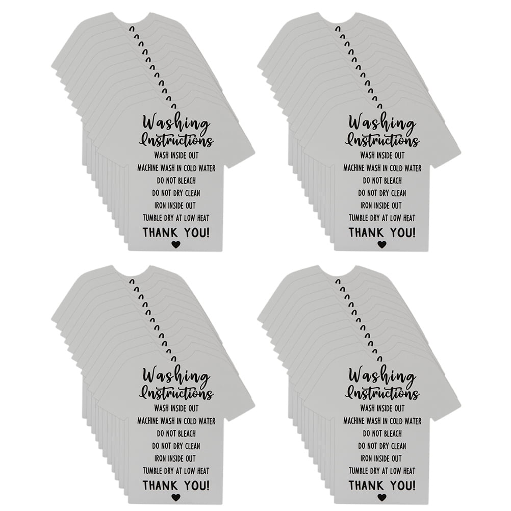 NUOLUX 100Pcs T-Shirt Care Instruction Cards, Laundry Guidance, Size ...