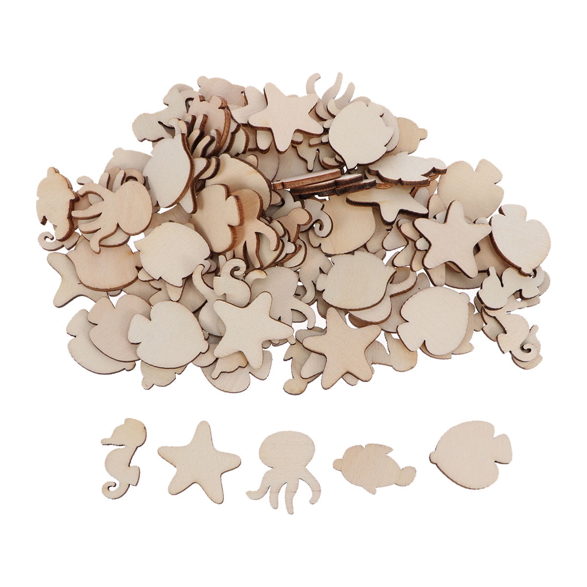 NUOLUX 100pcs Cartoon Wooden Pieces DIY Cutouts Embellishments Wood ... NUOLUX 100pcs Cartoon Wooden Pieces DIY Cutouts Embellishments Wood ...