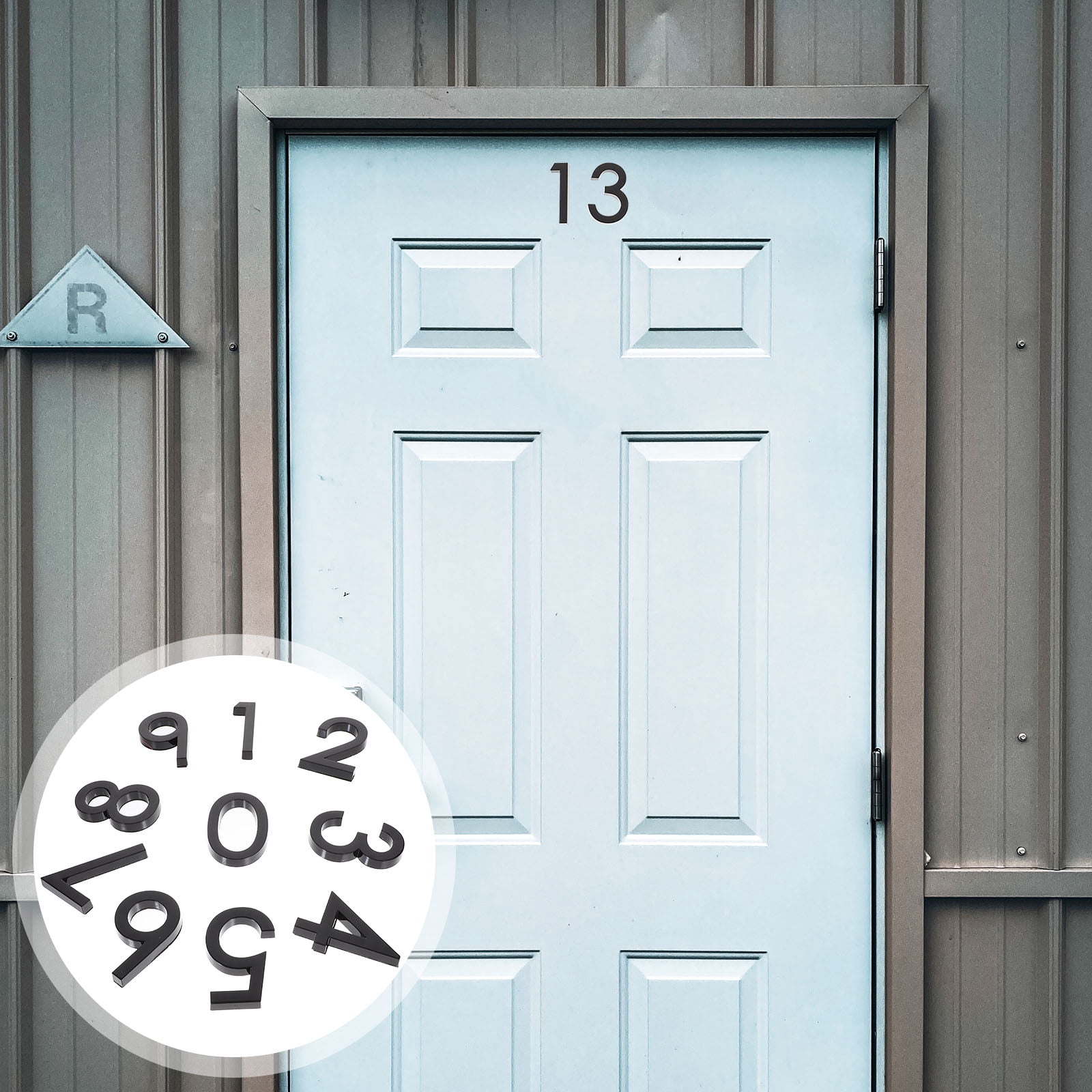 NUOLUX 10Pcs Black ABS Resin 3D Square Door Number Sign for Office and ...