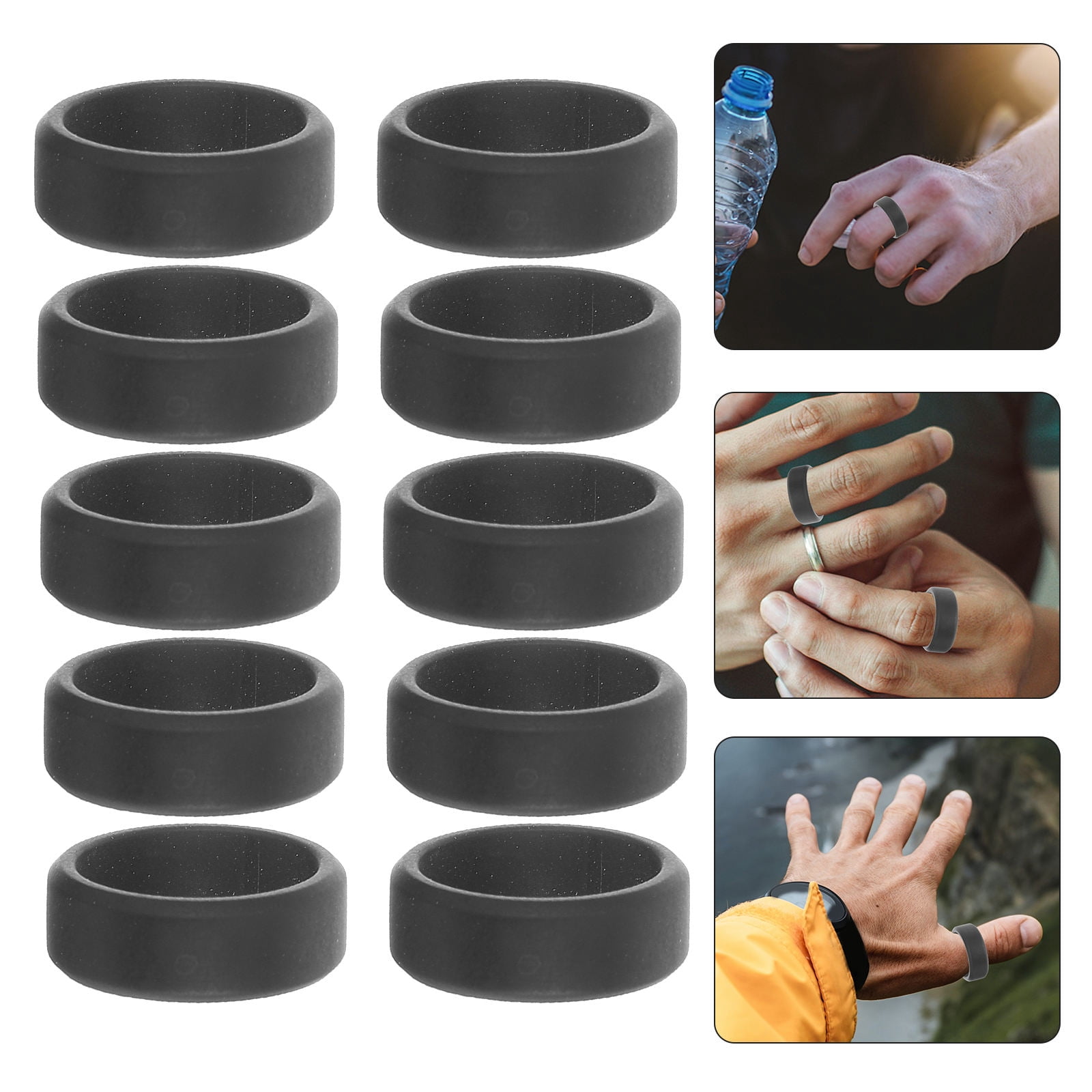 NUOLUX 10Pcs Flexible Silicone Rings for Men in Sports and Diving ...