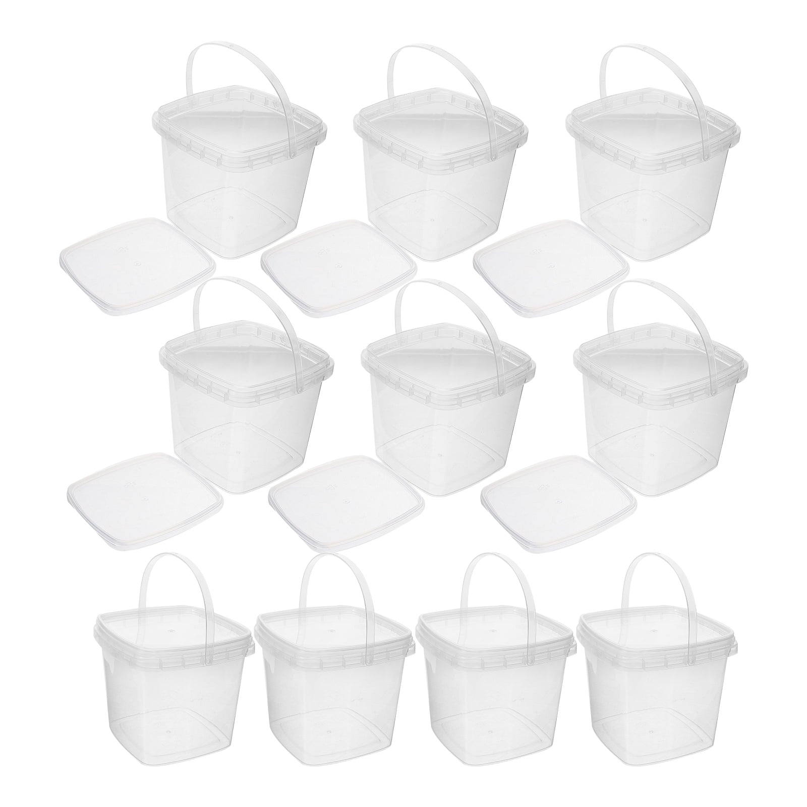 NUOLUX 10Pcs Ice Cream Bucket with Lid for Homemade Ice Cream Storage ...