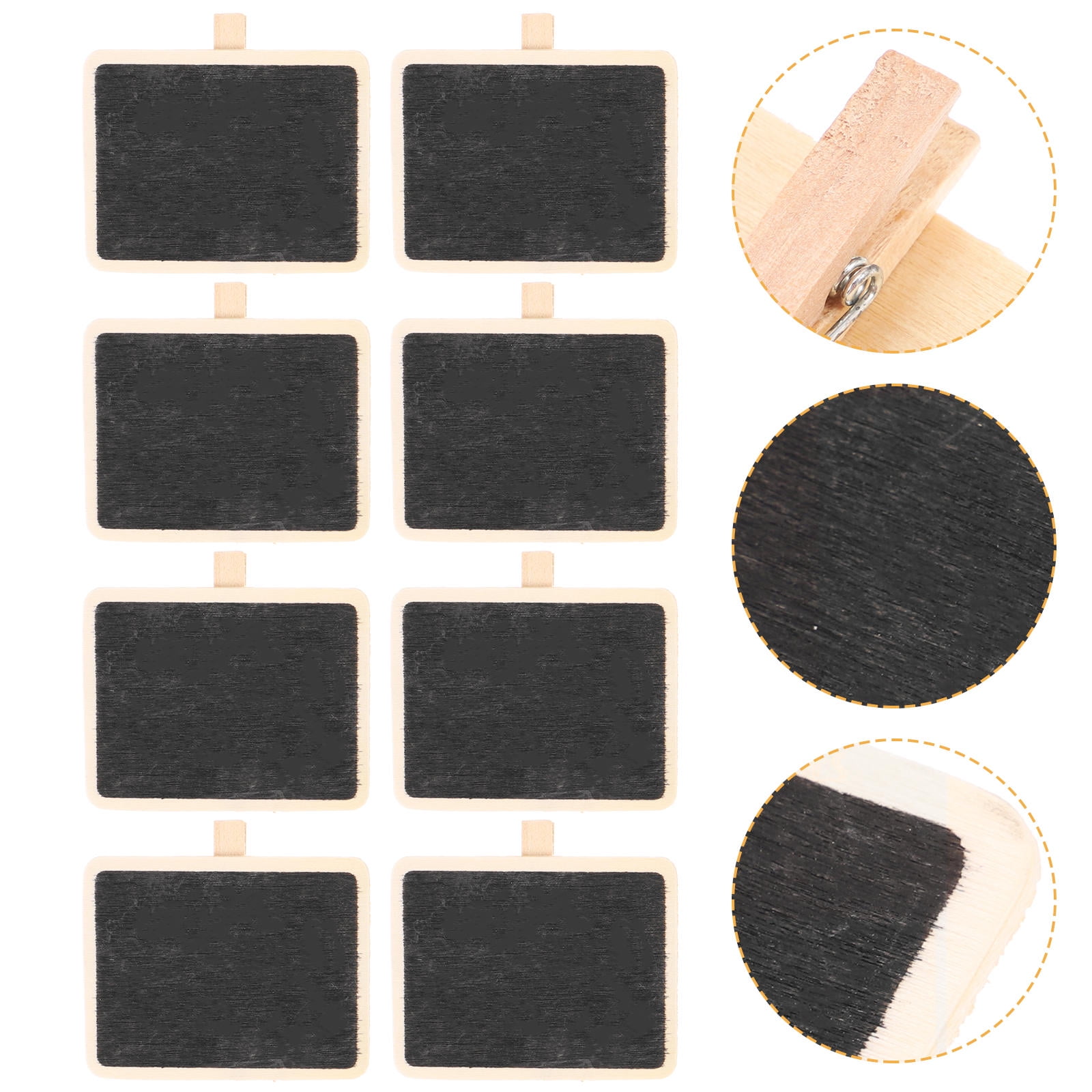 NUOLUX 10Pcs Small Clip Signs Rectangular Birch Wood Memo Clips for ...