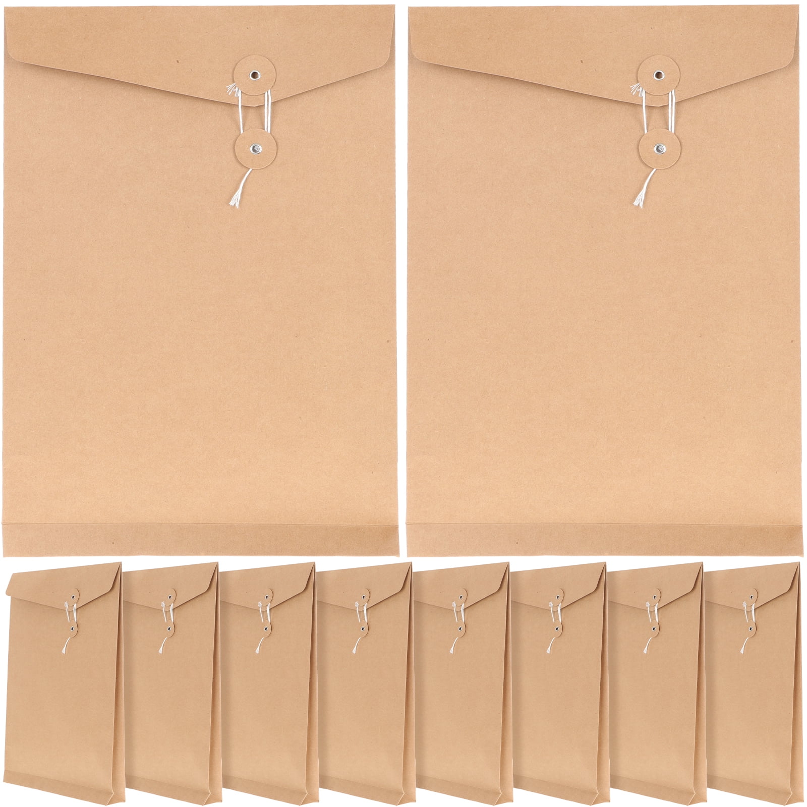 NUOLUX 10pcs Kraft Paper Envelope String Tie Closure Envelope Document ...