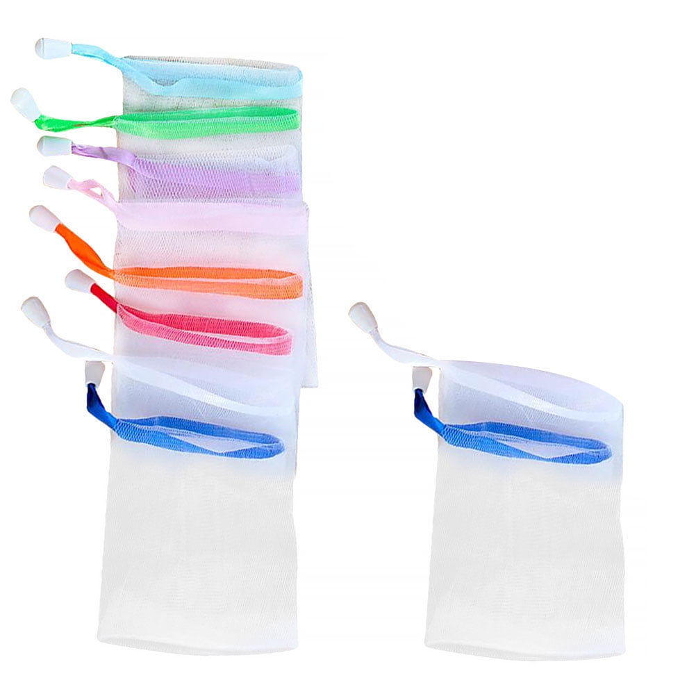 Nuolux 10pcs Soap Foaming Net Mesh Soap Saver Pouch Shower Soap Foaming