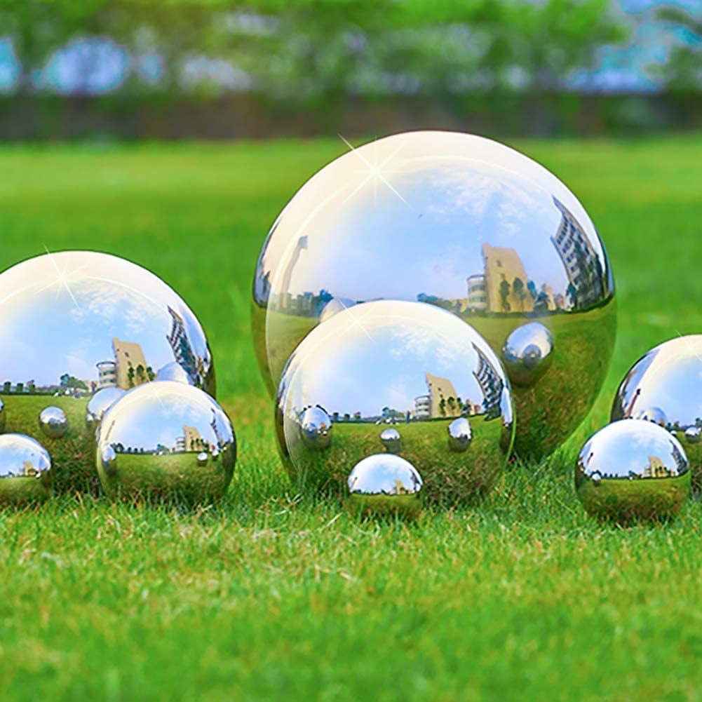 NUOLUX 10pcs Stainless Steel Gazing Ball Mirror Polished Hollow Gazing ...