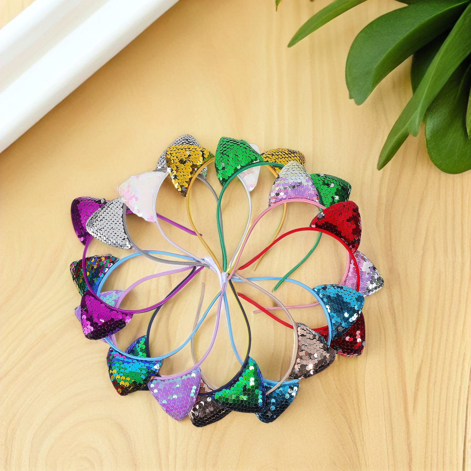 NUOLUX 12Pcs Cat Ears Headbands for Girls and Women Photo Props and ...