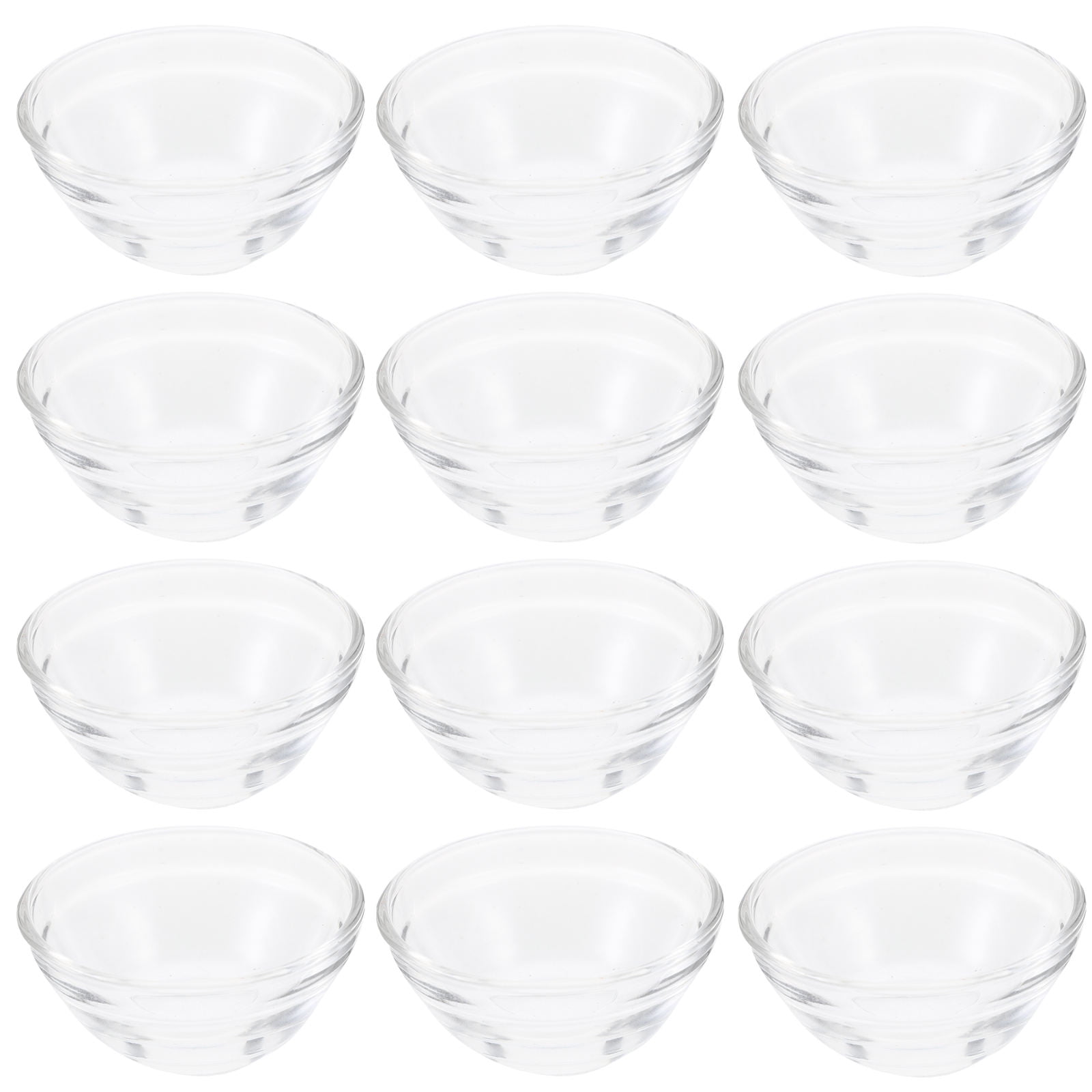 NUOLUX 12Pcs Glass Soup Bowls Transparent Round Simple Design High ...