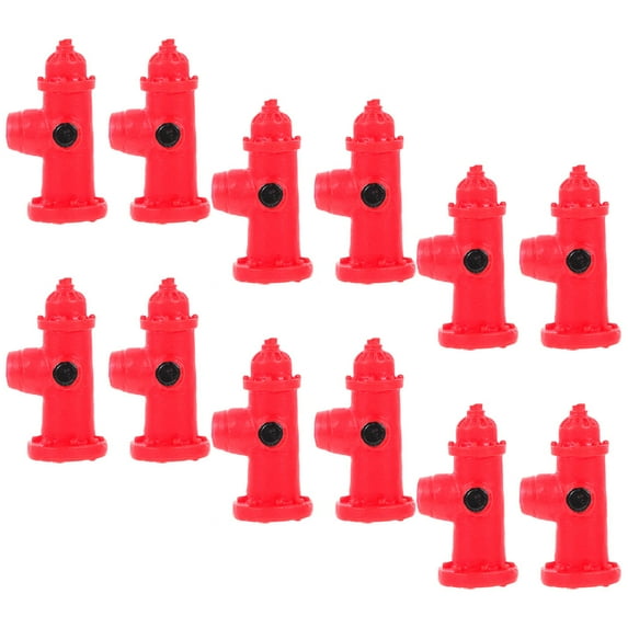 NUOLUX 12Pcs Realistic Shape Fire Hydrant Models Miniature World Indoor ...