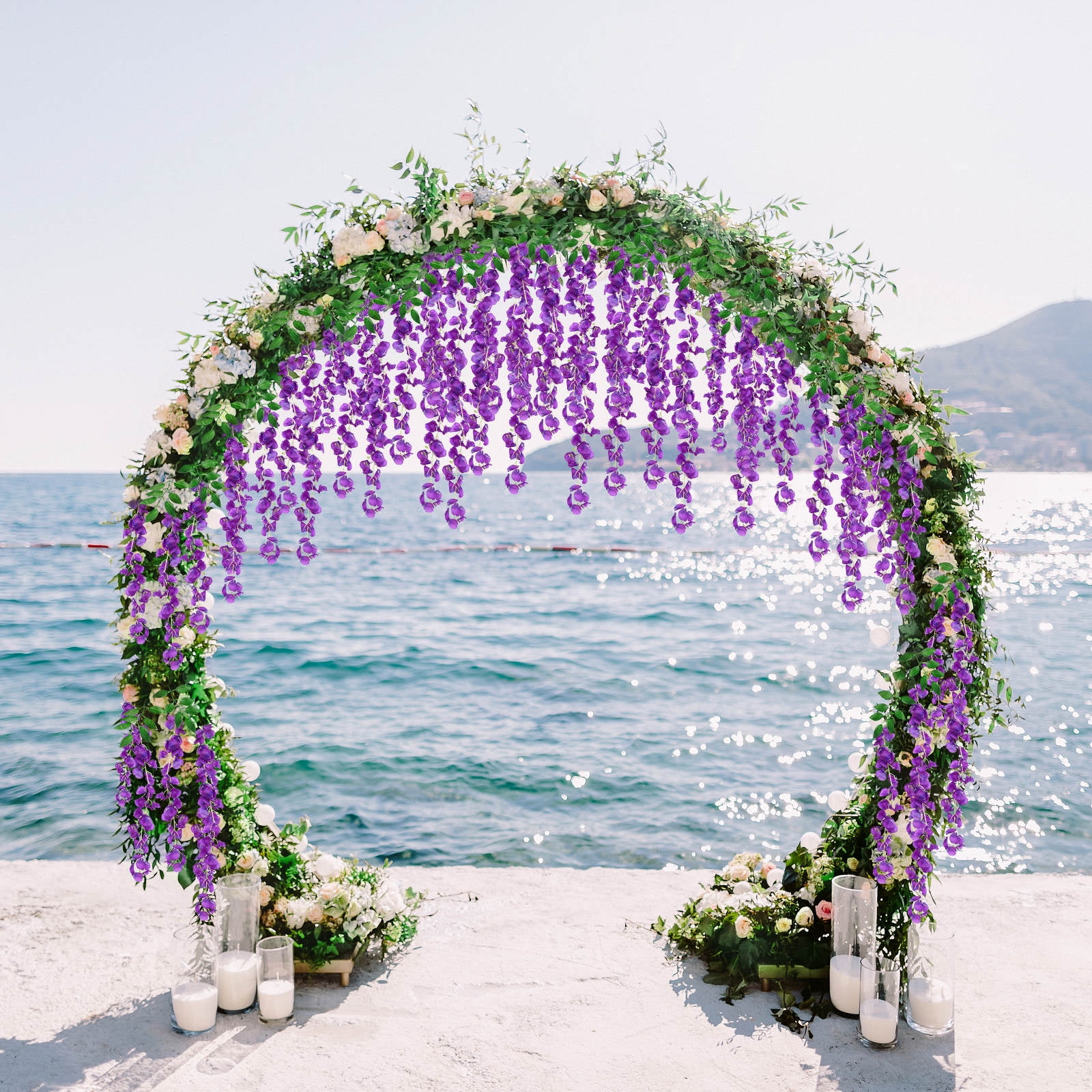 Toyandona 12Pcs Wisteria Flower Gar Artificial Purple for Wedding ...