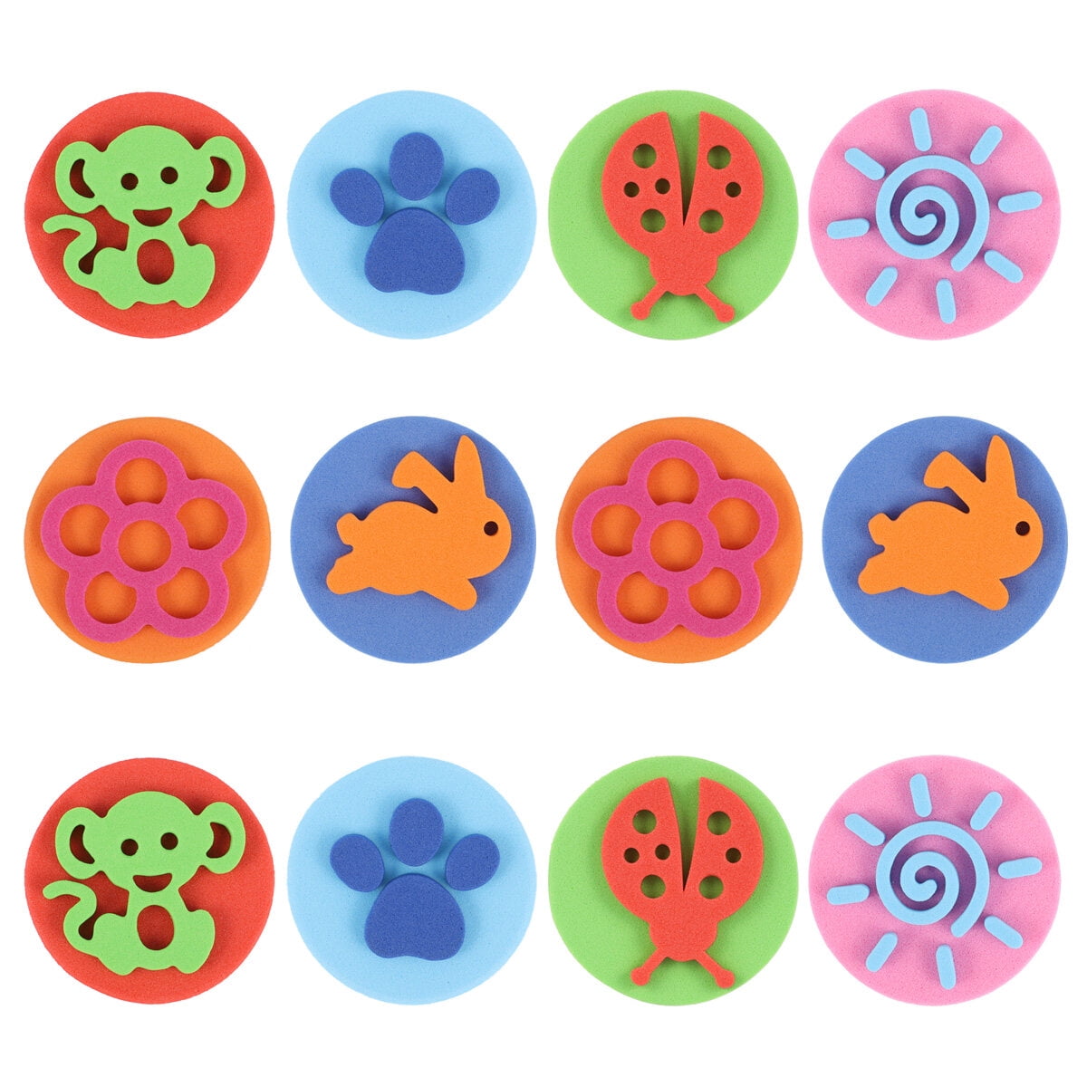 NUOLUX 12pcs Graffiti EVA Stamps Double-sided Painting Stamprs DIY ...