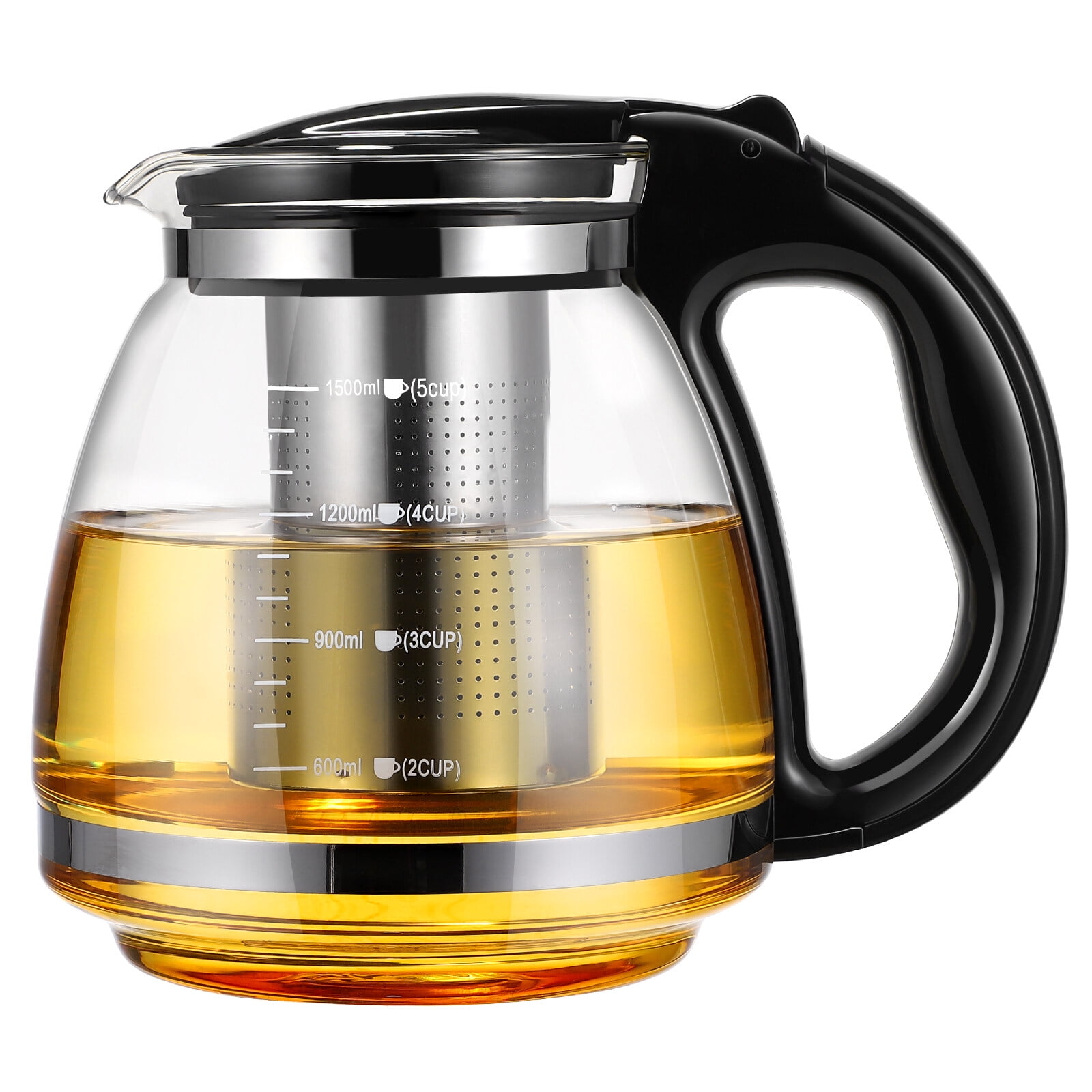 Ounona 1500ml Glass Teapot, Removable Infuser, Stovetop and Microwave ...