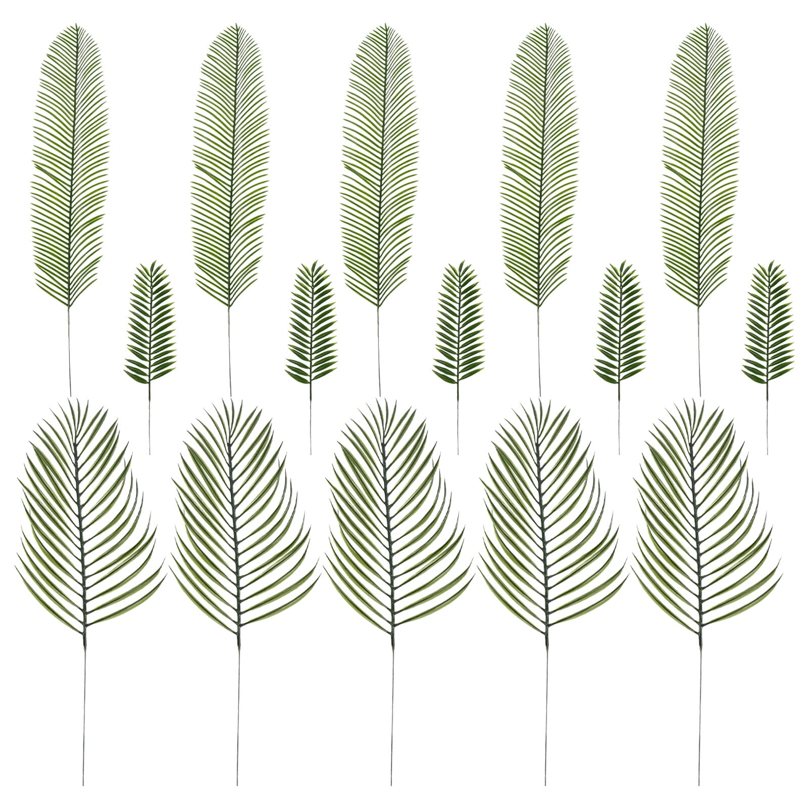 NUOLUX 15Pcs Artificial Leaves Plants Fake Leaf Greenery Tropical Palm ...