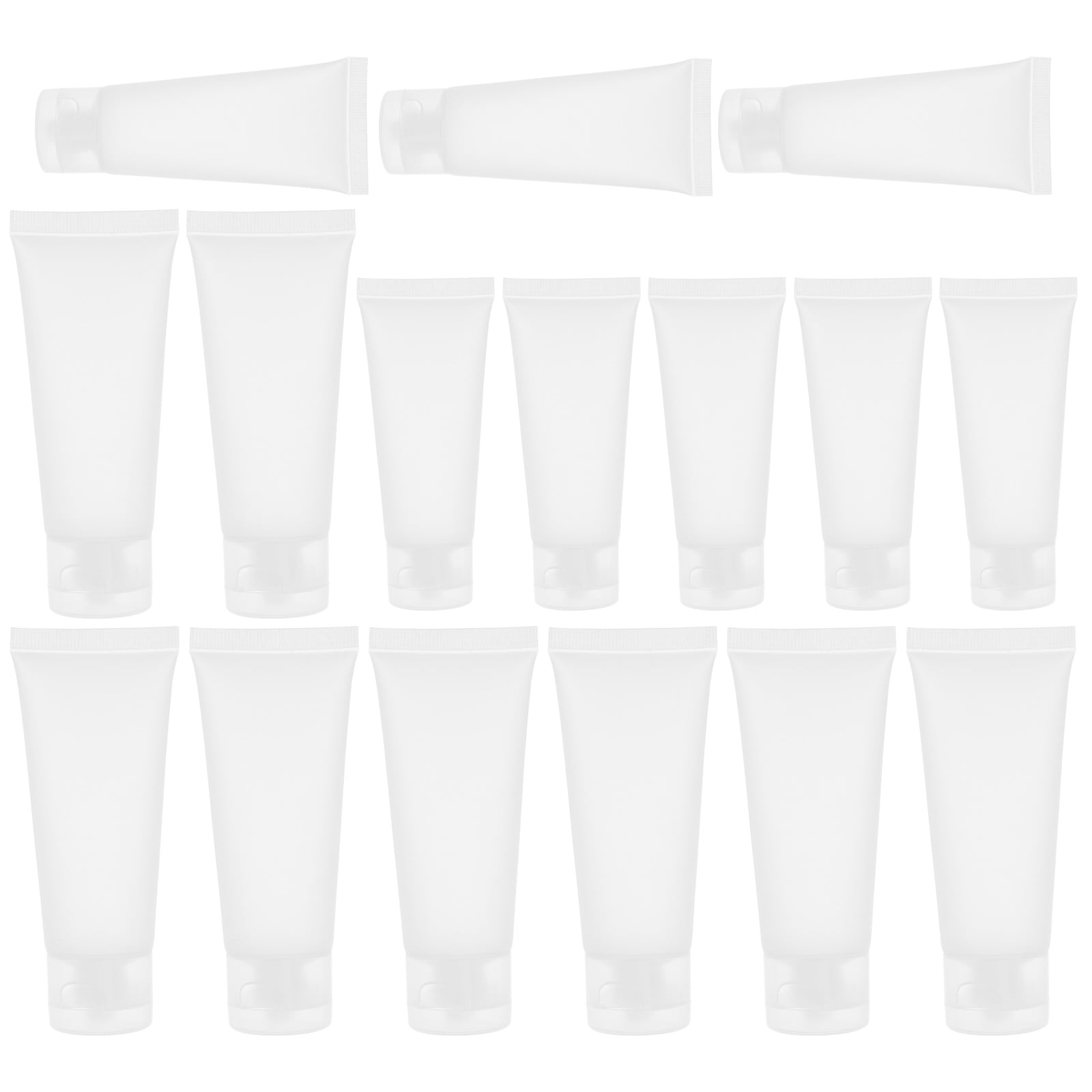 CATIEBYE Refillable Cream Container Matte White Plastic 16Pcs 4.4x1.2x1 ...