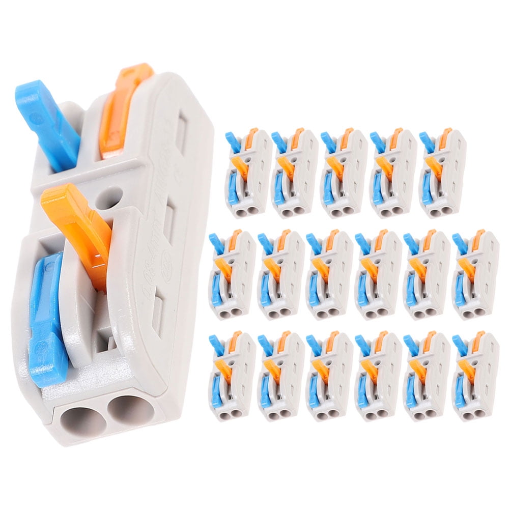 NUOLUX 18pcs Connector Block Electrical 2-in 2-out Wire Splice Lever ...