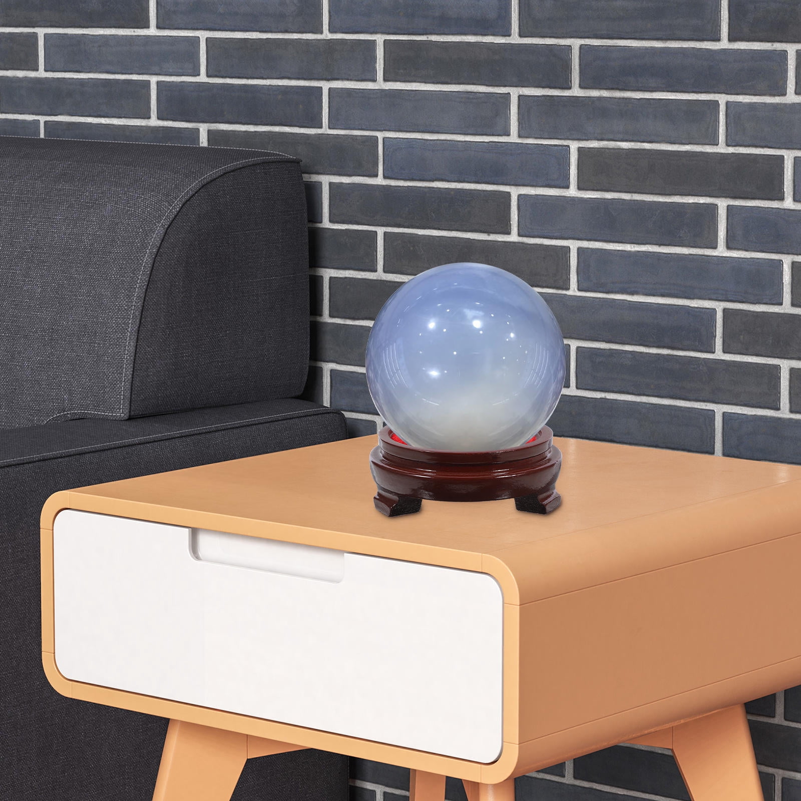 NUOLUX 1Pack Desktop Crystal Ball Stand Brown Wood With Modern Simple ...