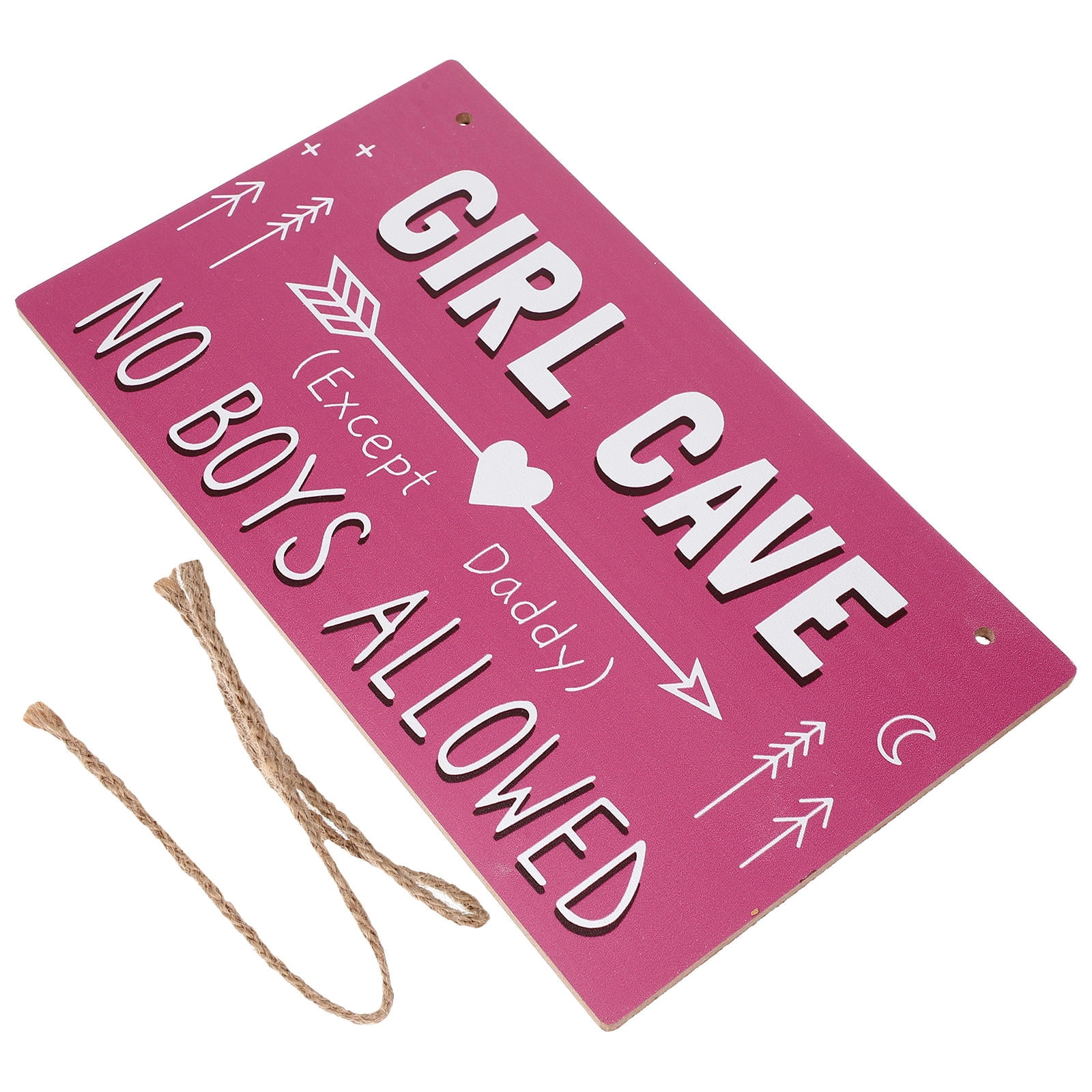 NUOLUX 1Pack Wood Hanging Decor Sign Rectangular Pink For Home Decor ...