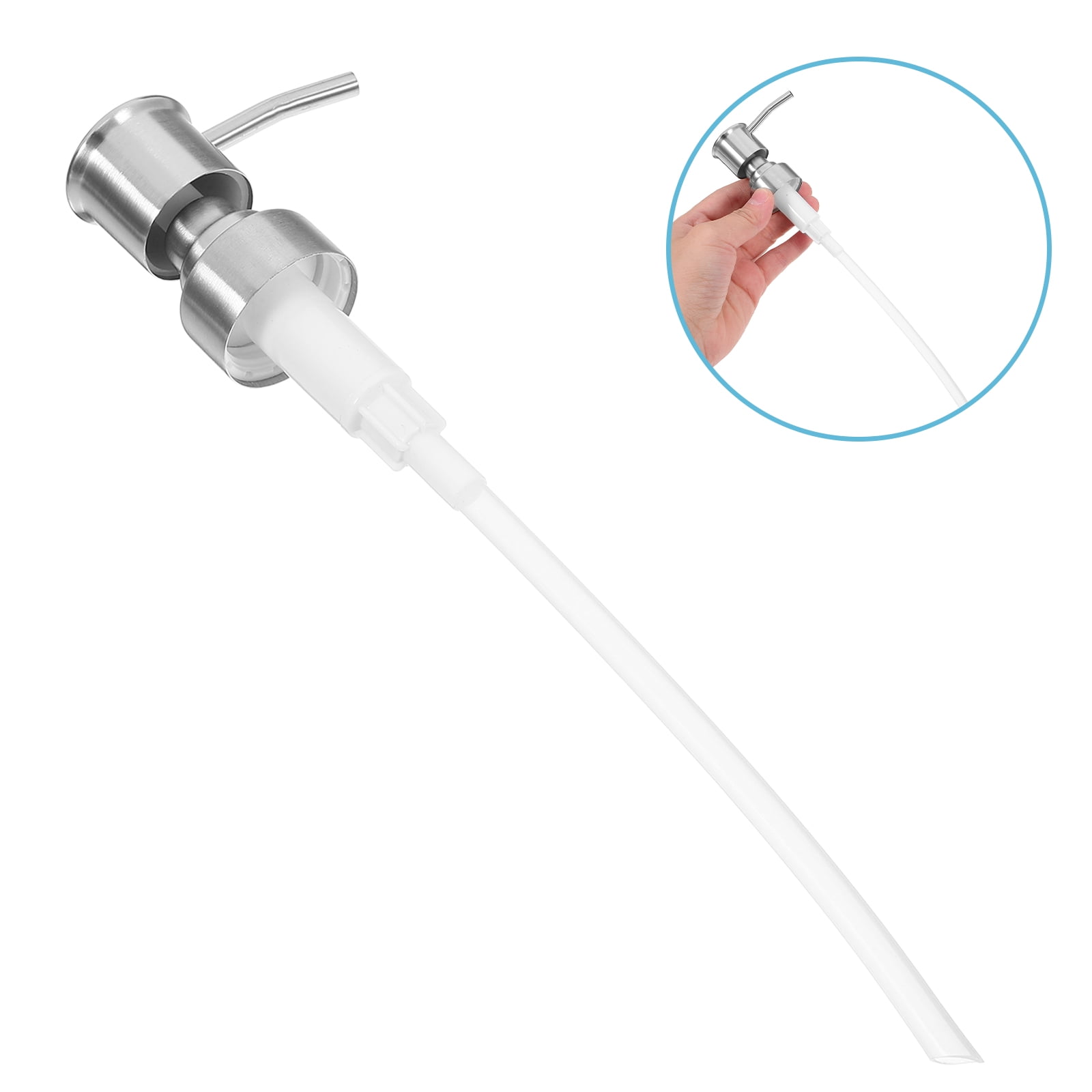 NUOLUX 1Pc Pump Bottles Stainless Steel Dispenser Pump for Shampoo and Conditioner Silver ...