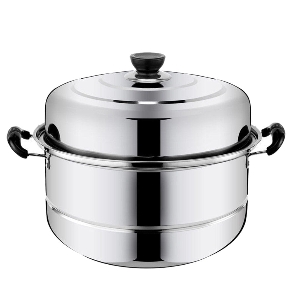 NUOLUX 1Pc Stainless Steel Steam Pot Double-layered Food Stockpot Soup ...