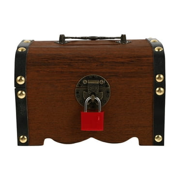 OUNONA Vintage Treasure Storage Box Piggy Bank Organizer Saving Box ...