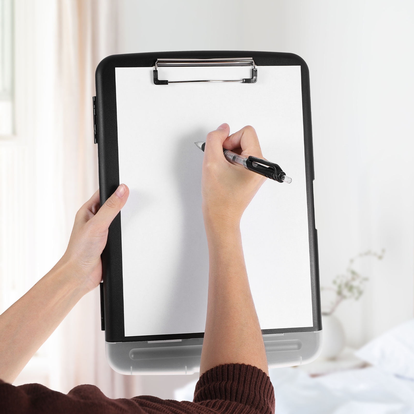 NUOLUX 1Pcs Ergonomic Handle Nurse Clipboard With Storage For Doctors ...