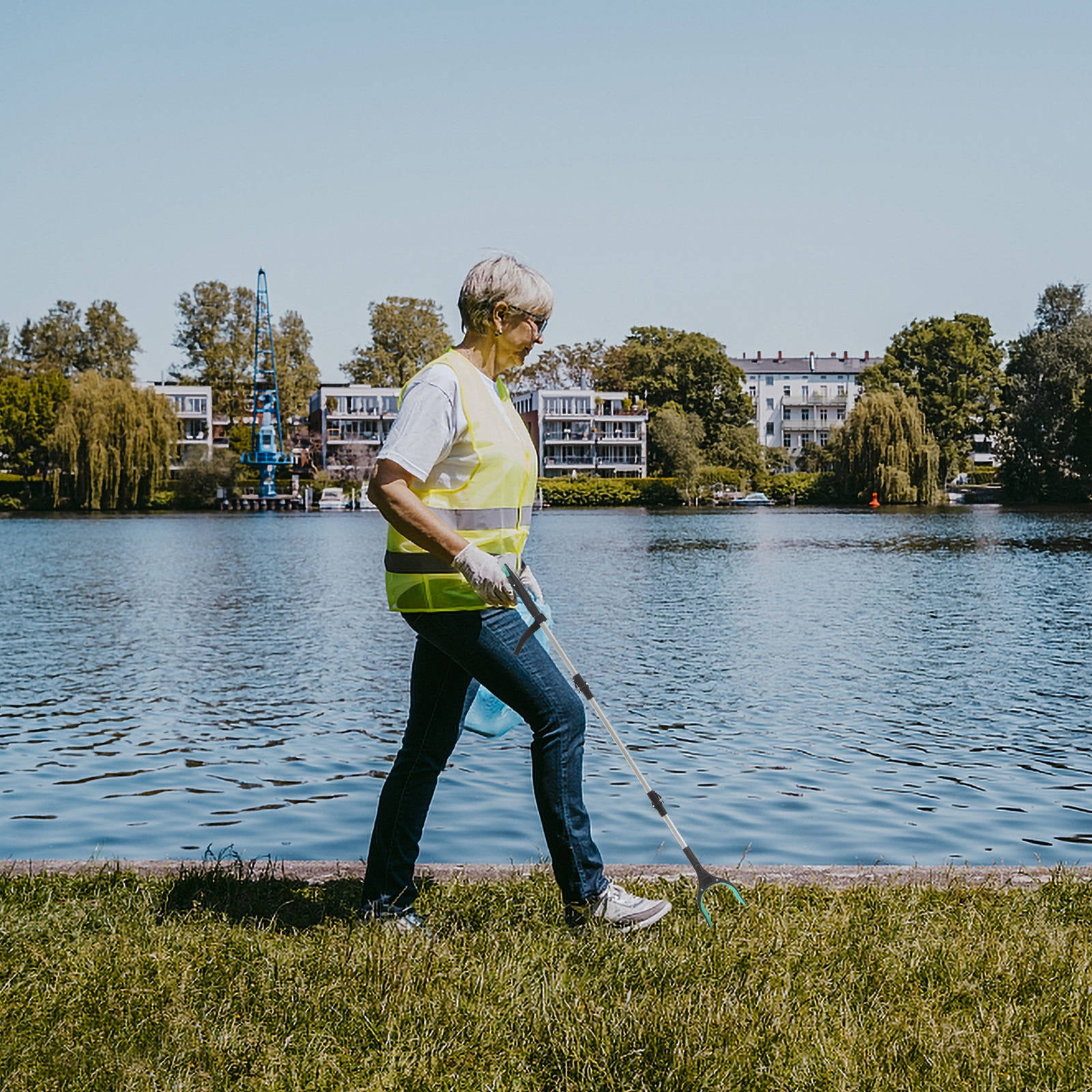 NUOLUX 1Pcs Foldable Trash Picker with Ergonomic Grip for Disabled and ...