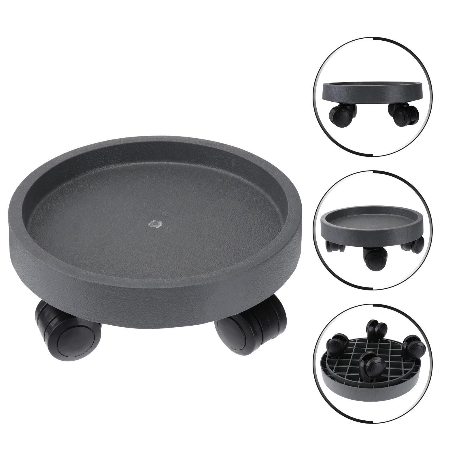 NUOLUX 1Pcs Grey Resin Plant Pot Plate for Indoor Use with Flat Edge ...