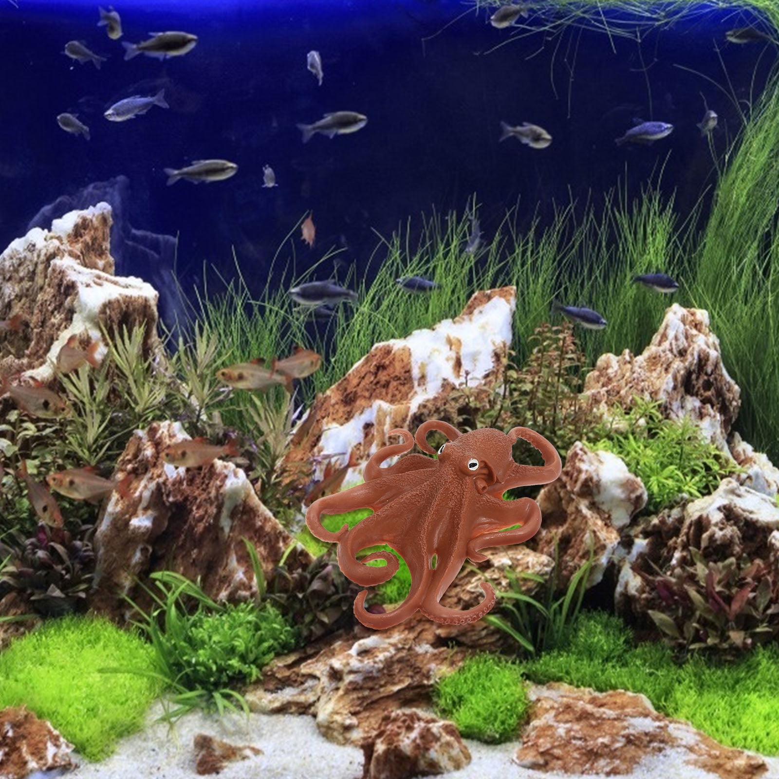 NUOLUX 1Set Brown Octopus Figure Toy Sea Animals Home Decoration Office ...