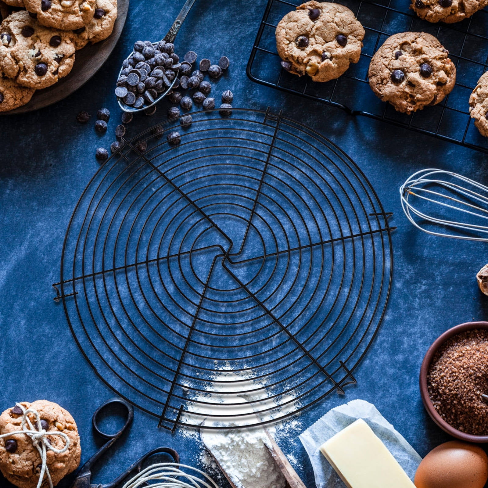 NUOLUX 1Set Cooling Rack Black Iron Baking Varnish Non-stick Coating ...