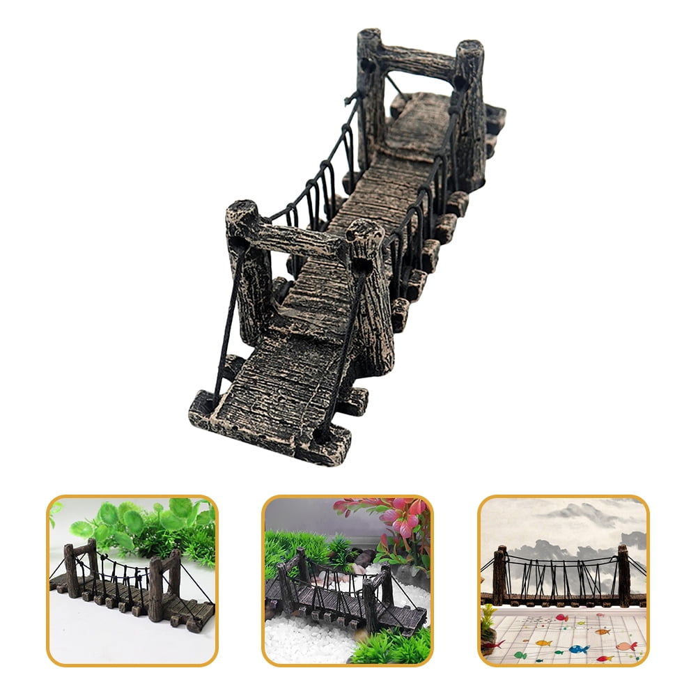 NUOLUX 1Set Dark Brown Resin Bridge for Aquarium Owners Fish Tank Decor ...