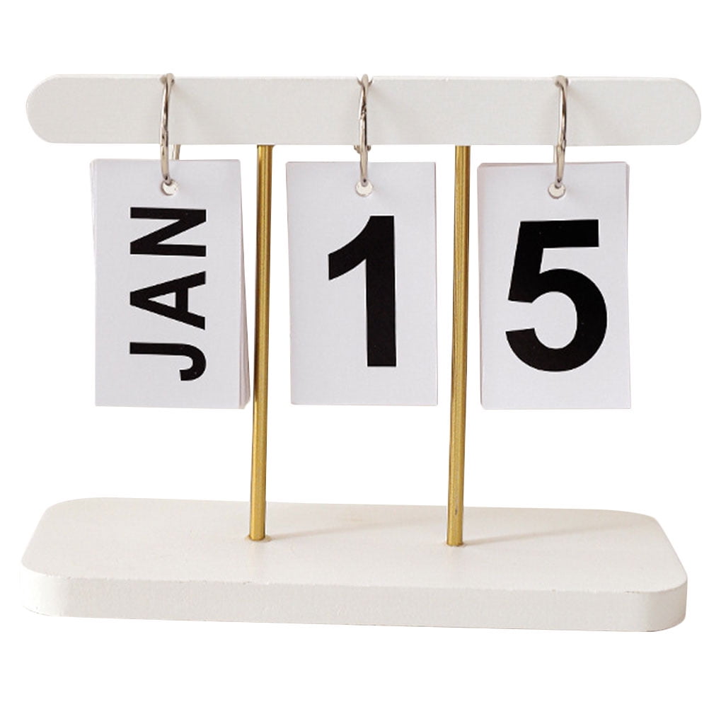 NUOLUX 1Set Flip Calendar For Desk White Rectangular Shape Date Display ...
