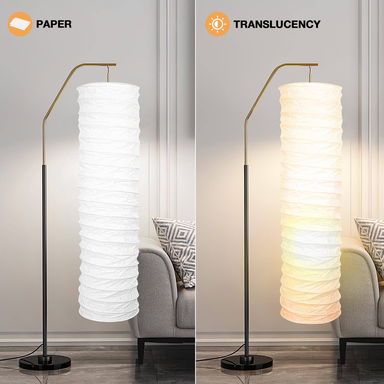 NUOLUX 1Set Paper Lampshade for Floor Lamp Modern Minimalist 92.0x22 ...